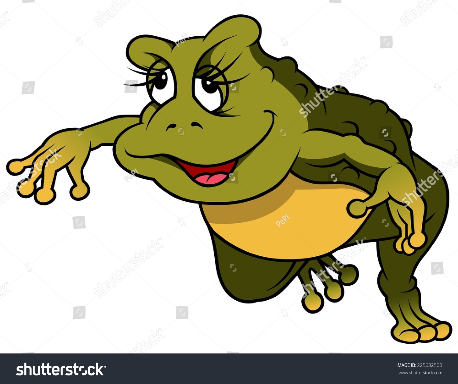Jumping Frog Cartoon Illustration Vector Stock Vector (Royalty Free ...