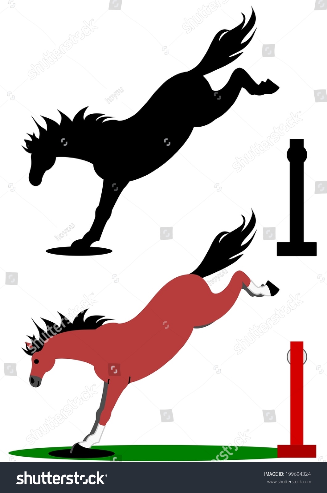 Jumping Horse Stock Vector (Royalty Free) 199694324