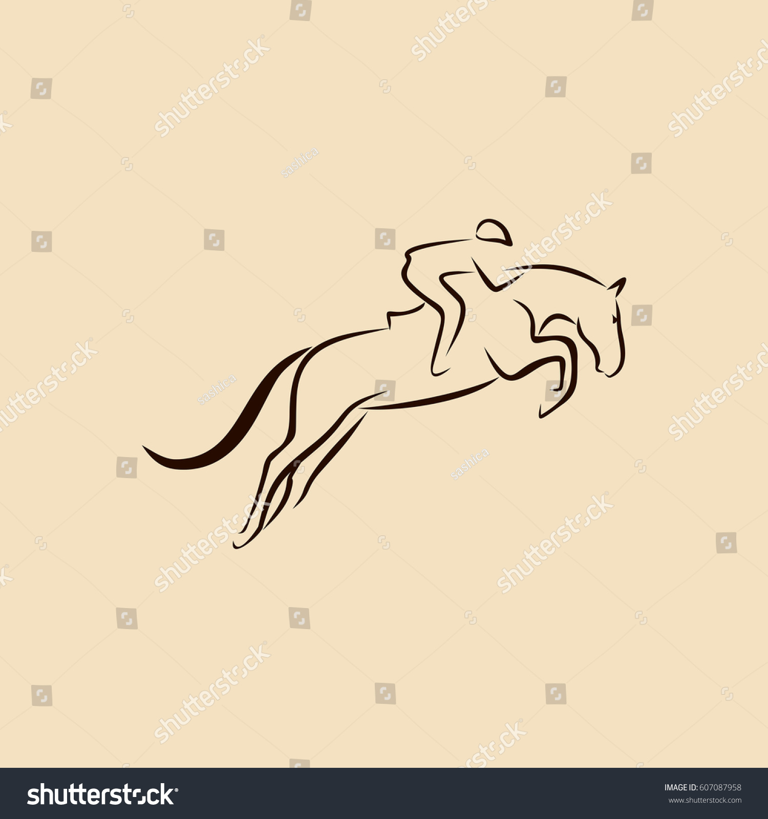 Jumping Horse Vector Illustration Stock Vector (Royalty Free) 607087958