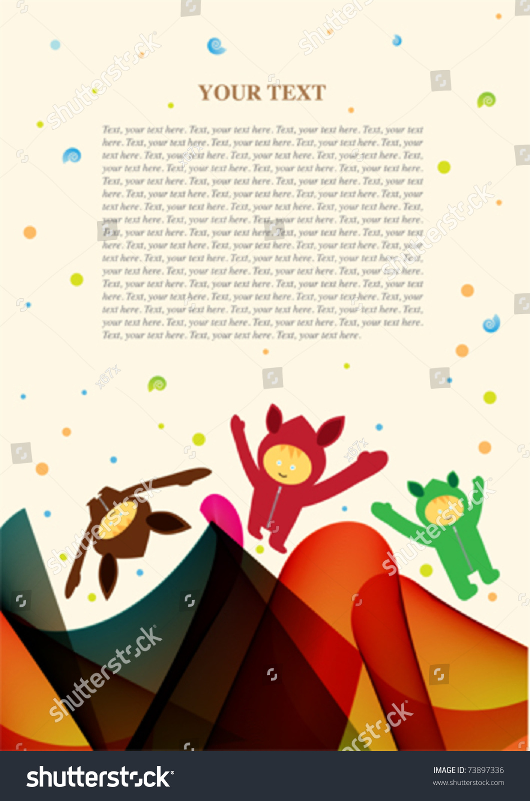 Jumping Kids Background Eps10 Stock Vector (Royalty Free) 73897336 ...