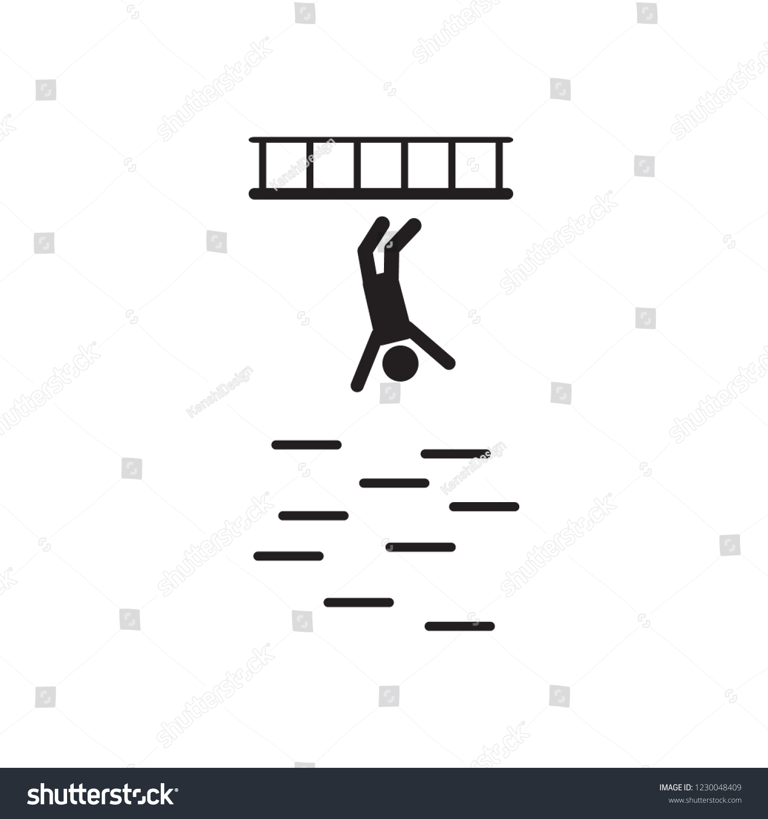 Jumping Off Bridge Suicide Icon Vector Stock Vector (Royalty Free ...