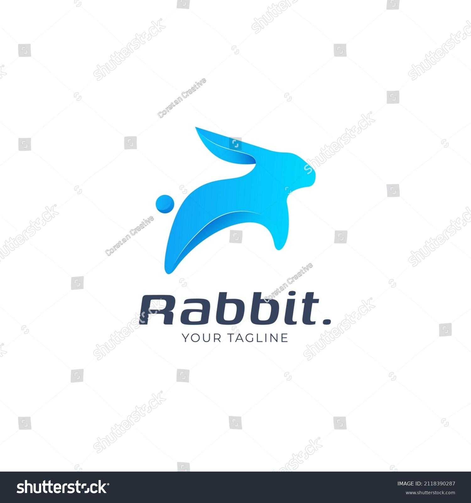 Jumping Rabbit Logo Design Template Stock Vector (Royalty Free) 2118390287