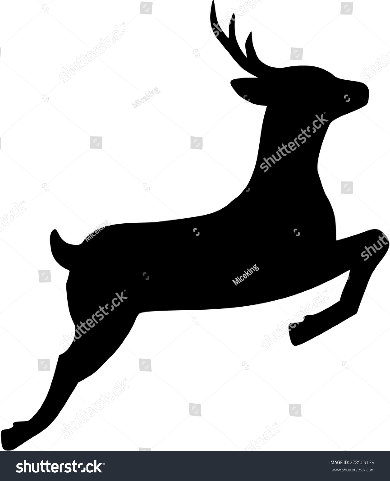Jumping Roe Deer Stock Vector Illustration 278509139 : Shutterstock