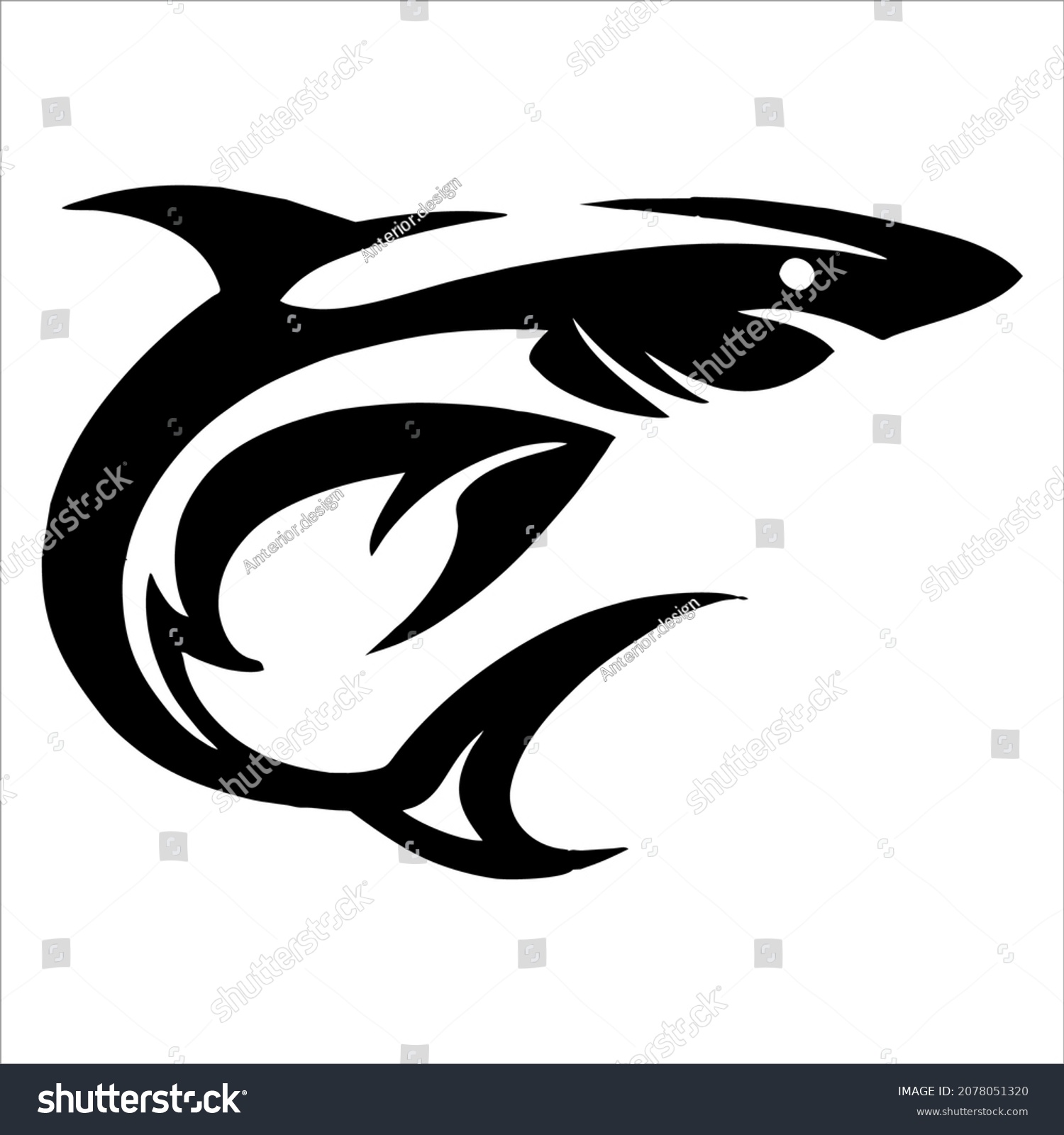 Jumping Shark Tattoo Vector Illustration Stock Vector (Royalty Free ...