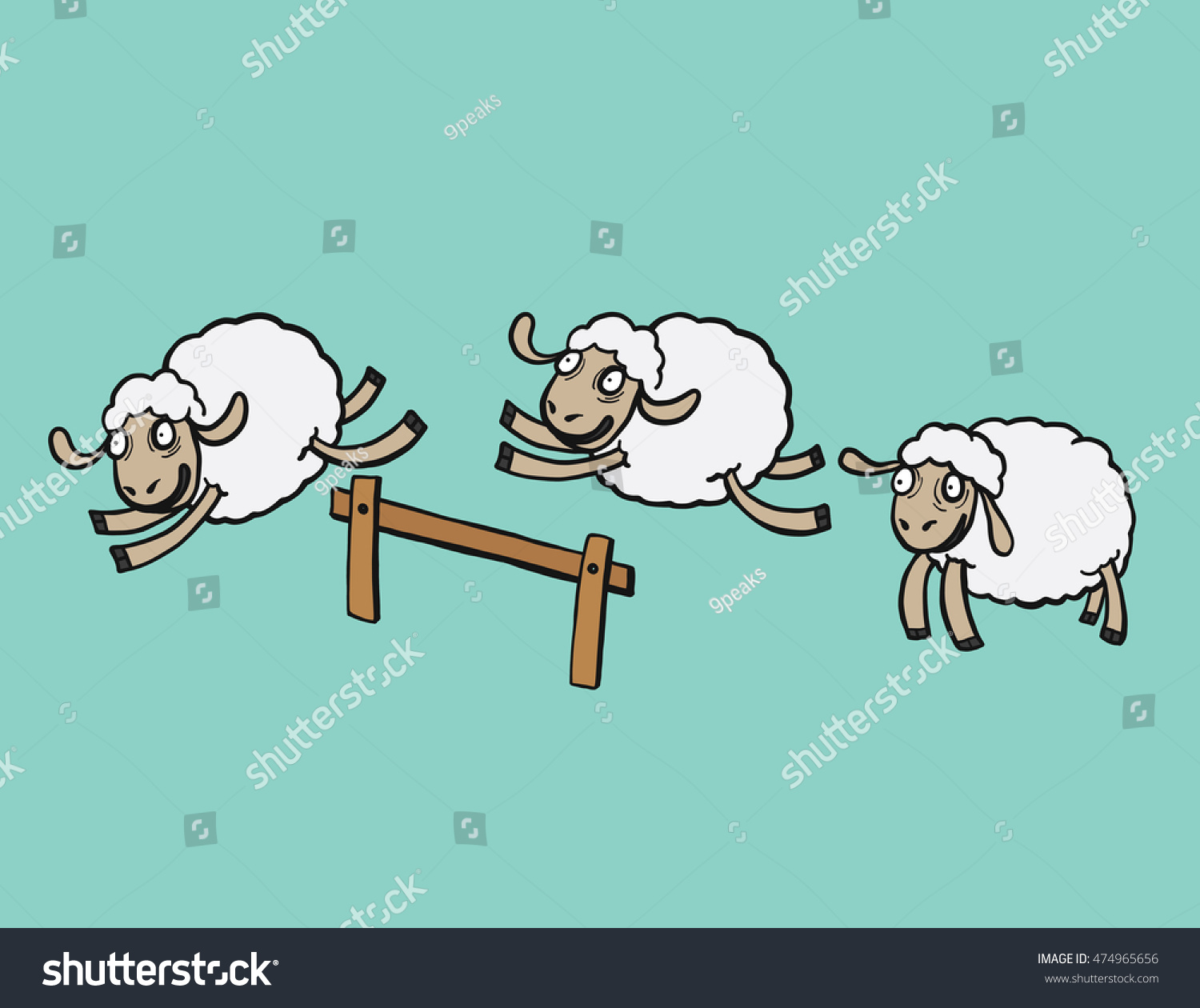 Jumping Sheep Funny Sheep Cartoon Isolated Stock Vector (Royalty Free ...