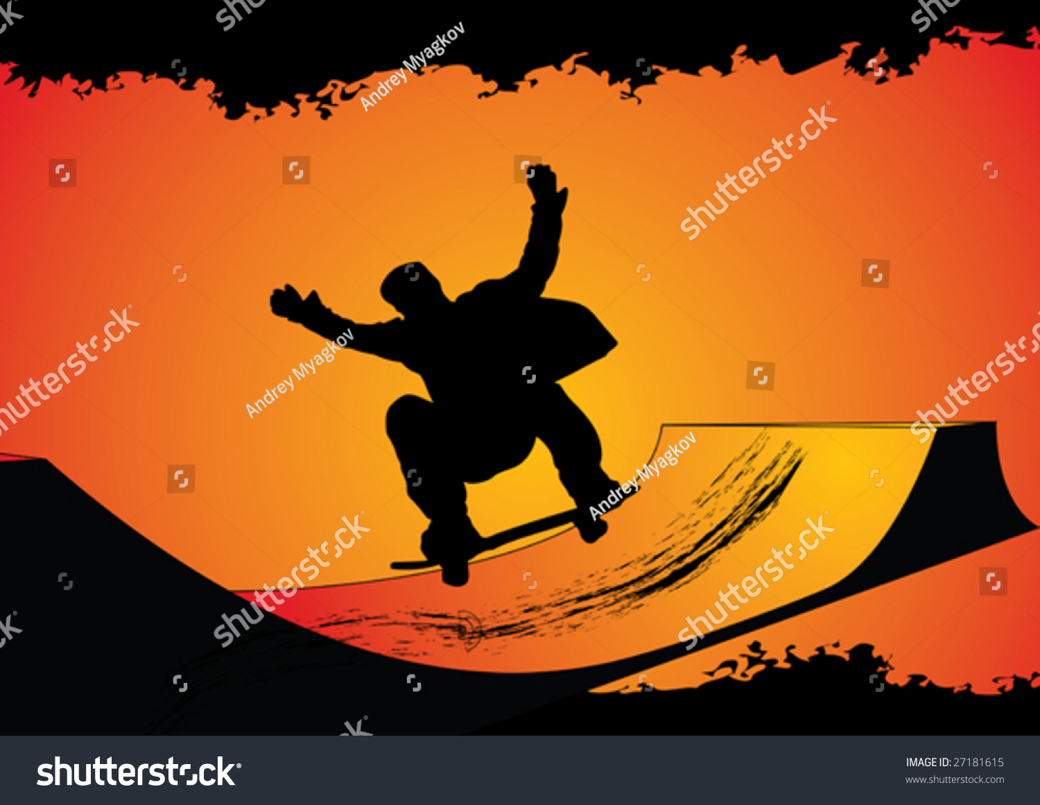 Jumping Skateboarder Stock Vector (Royalty Free) 27181615 | Shutterstock