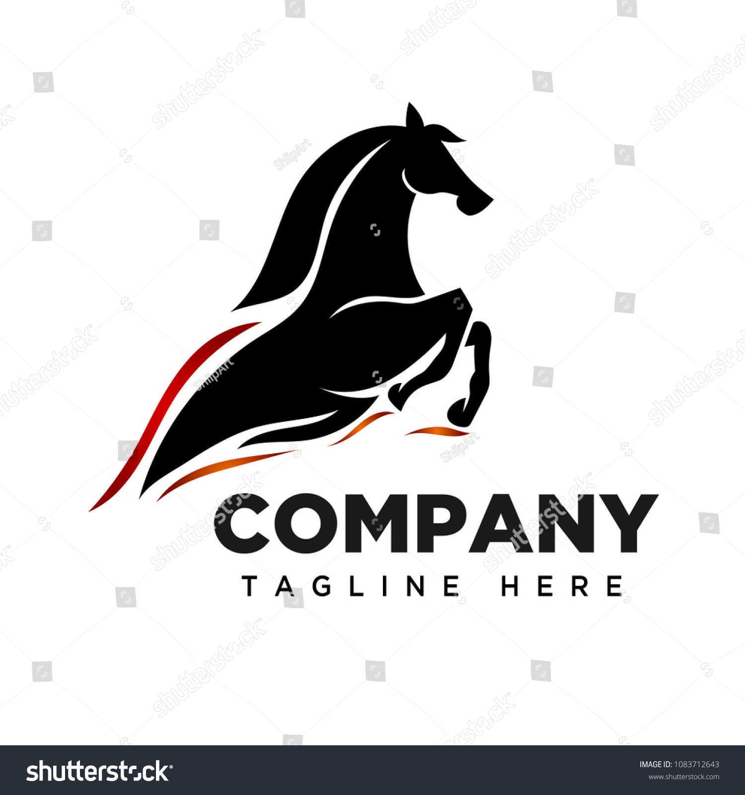 Jumping Speed Horse Logo Stock Vector (Royalty Free) 1083712643 ...