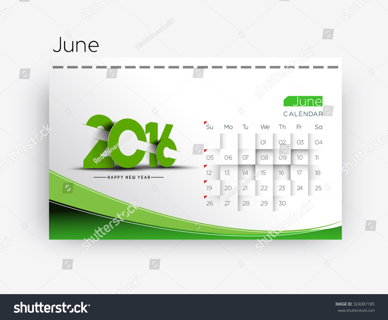 June Calendar Design2016 Stock Vector (Royalty Free) 324087185 ...