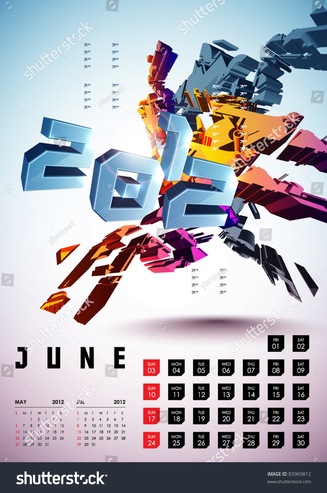 June Calendar Design 2012 Stock Vector (Royalty Free) 83969812 ...