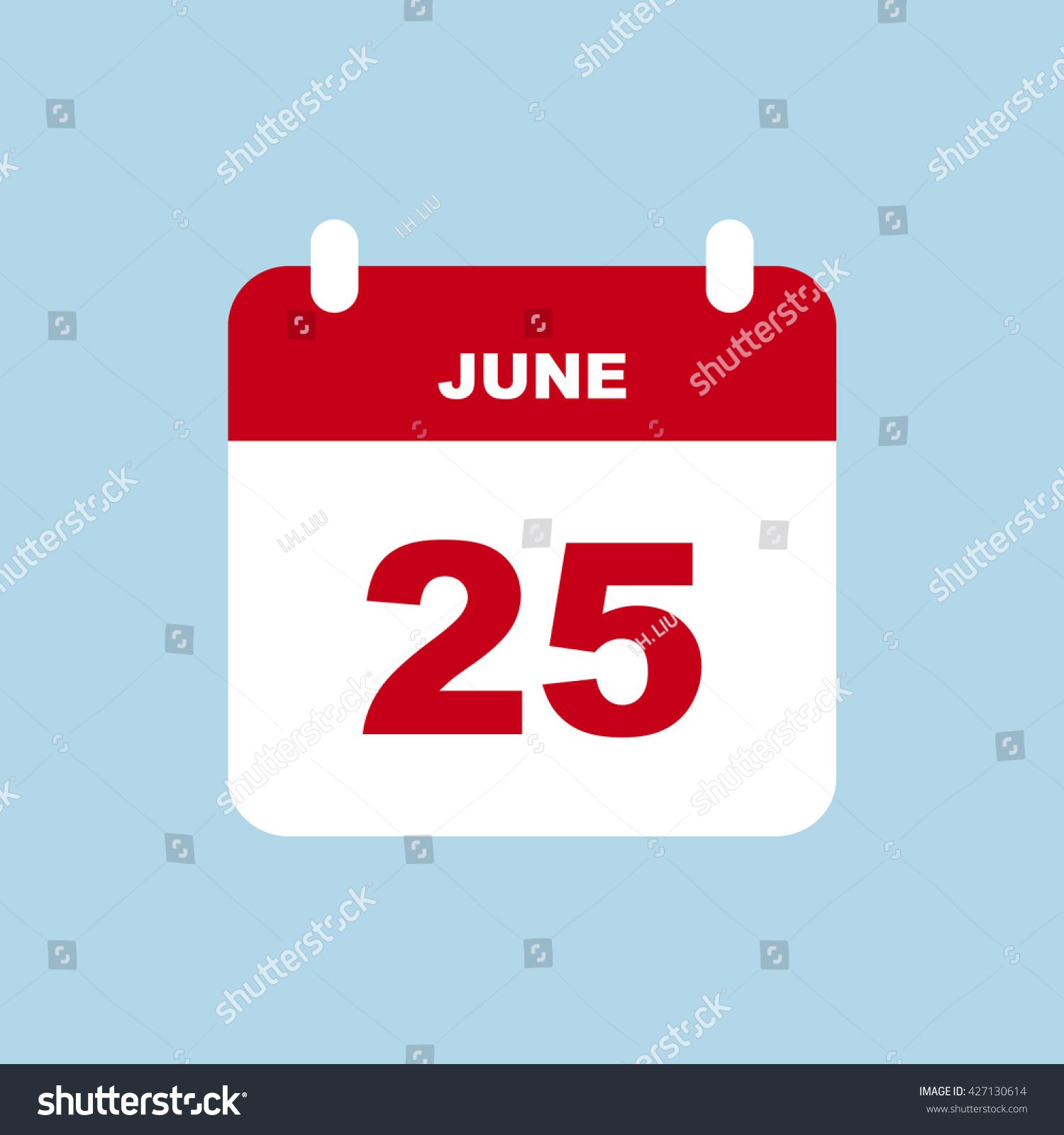 June 25 Calendar Icon Stock Vector (Royalty Free) 427130614 | Shutterstock