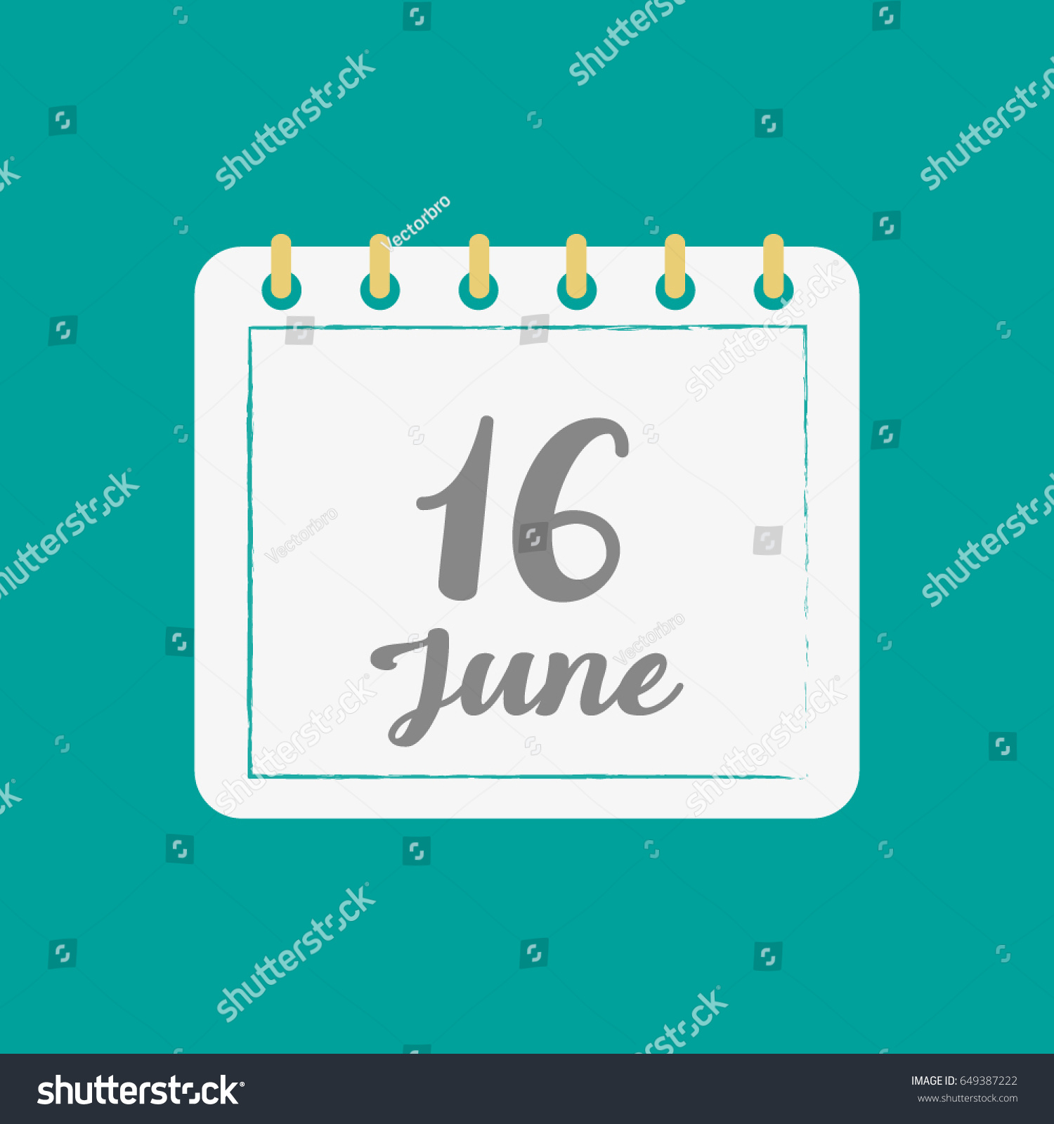June 16calendar Icon Stock Vector (Royalty Free) 649387222 | Shutterstock