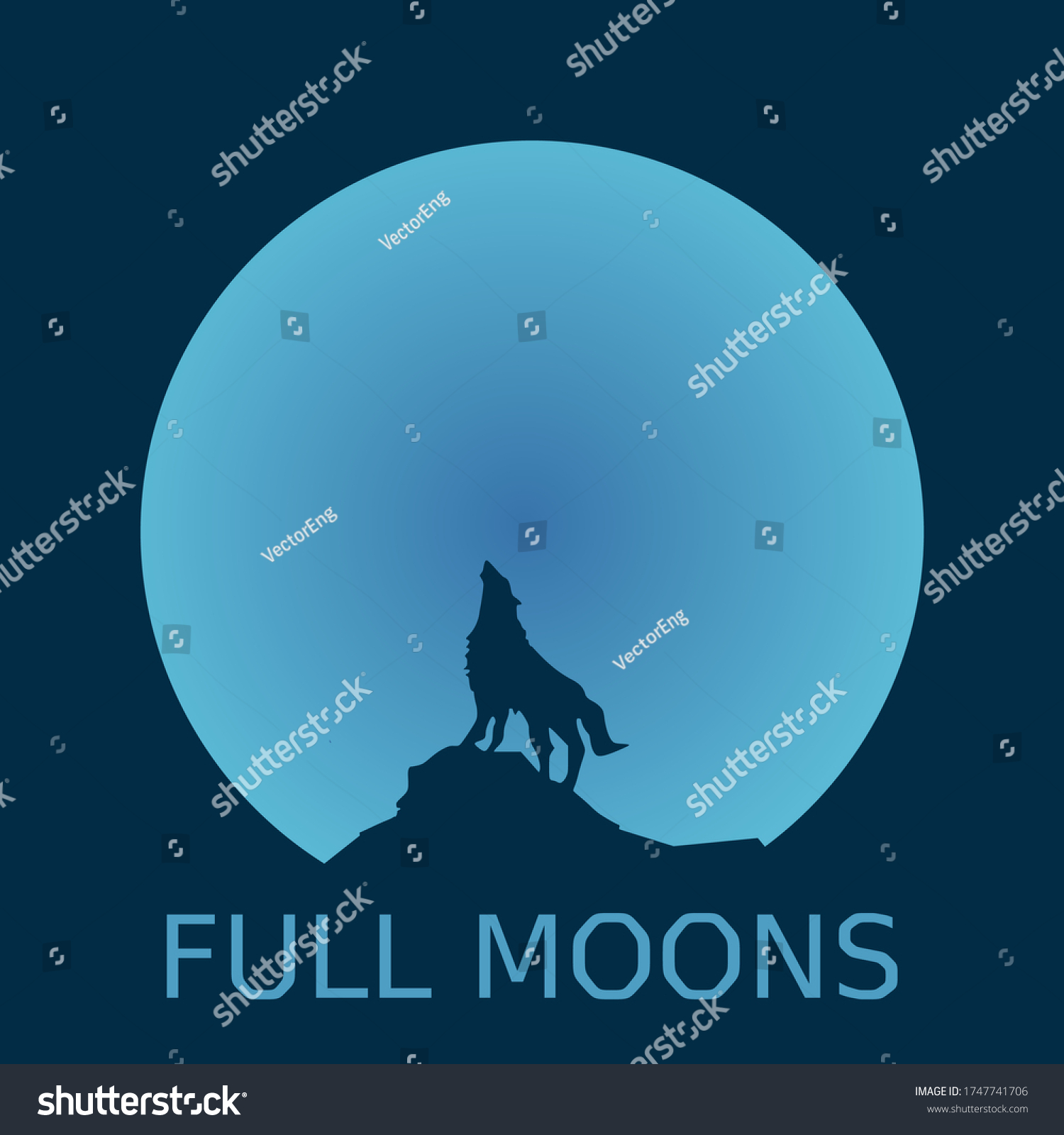 June Full Moon Vector Illustration Stock Vector (Royalty Free ...