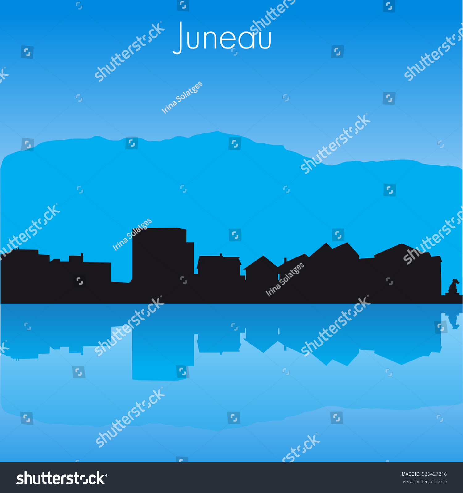 Juneau Vector Skyline Stock Vector (Royalty Free) 586427216