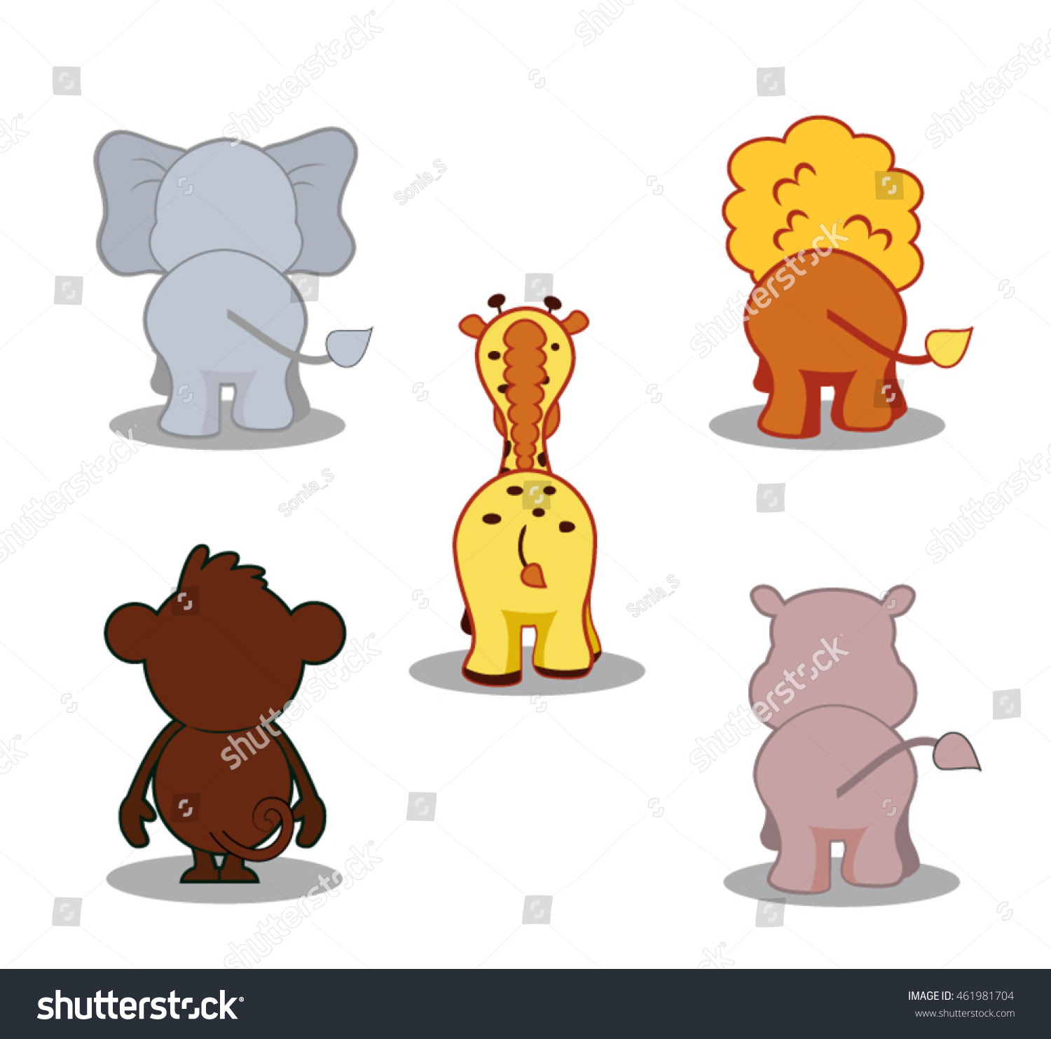 38 Rear view lion Stock Vectors, Images & Vector Art | Shutterstock