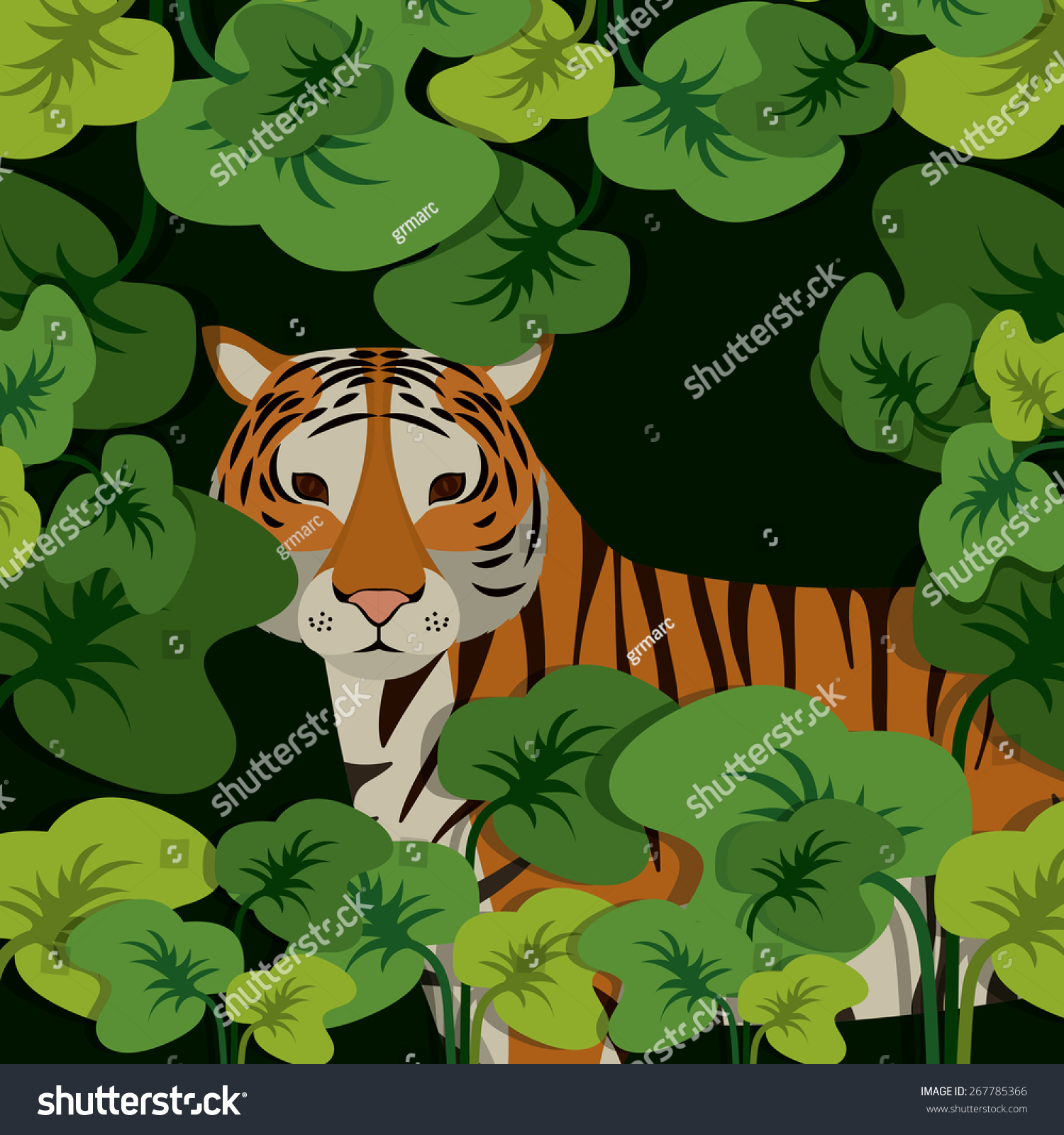 Jungle Design Over Landscape Background Vector Stock Vector (Royalty ...