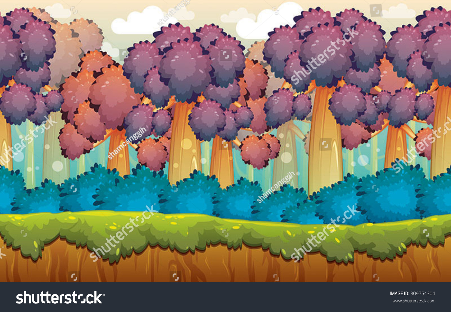 Jungle Game Background Stock Vector (Royalty Free) 309754304