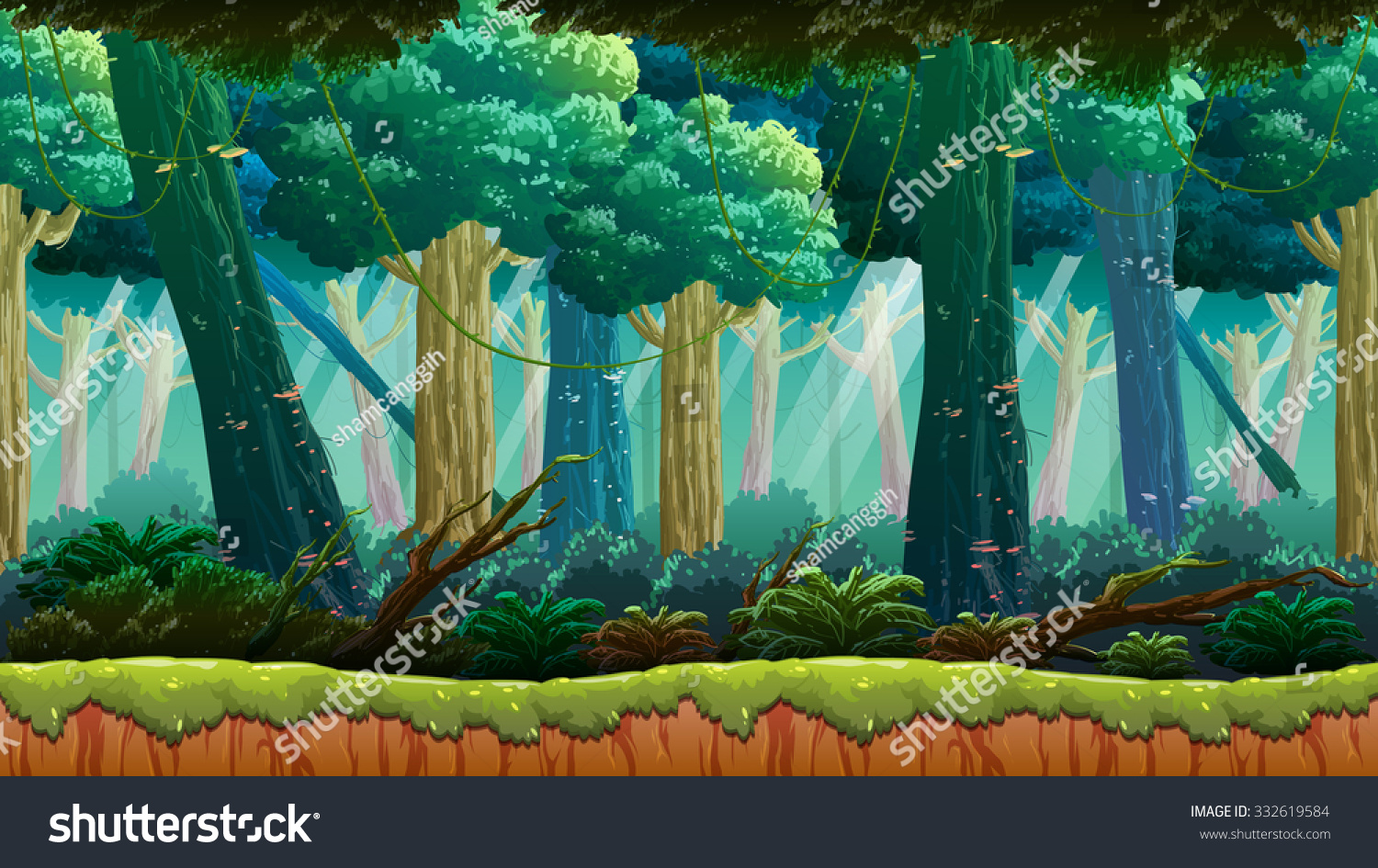 Jungle Game Background: Vector có sẵn (miễn phí bản quyền) 332619584 ...