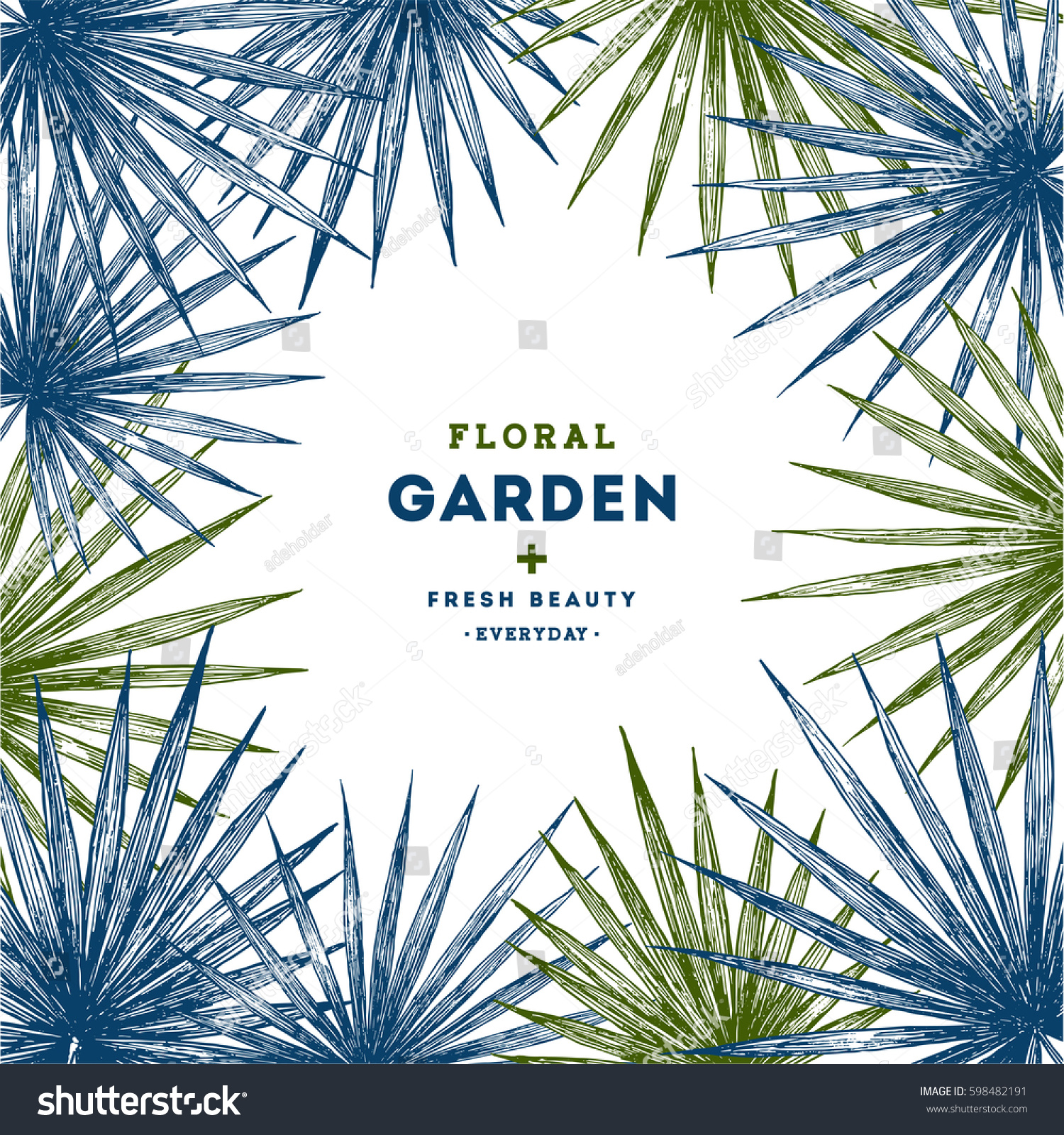 Jungle Leaf Frame Tropical Design Template: vector de stock (libre de ...
