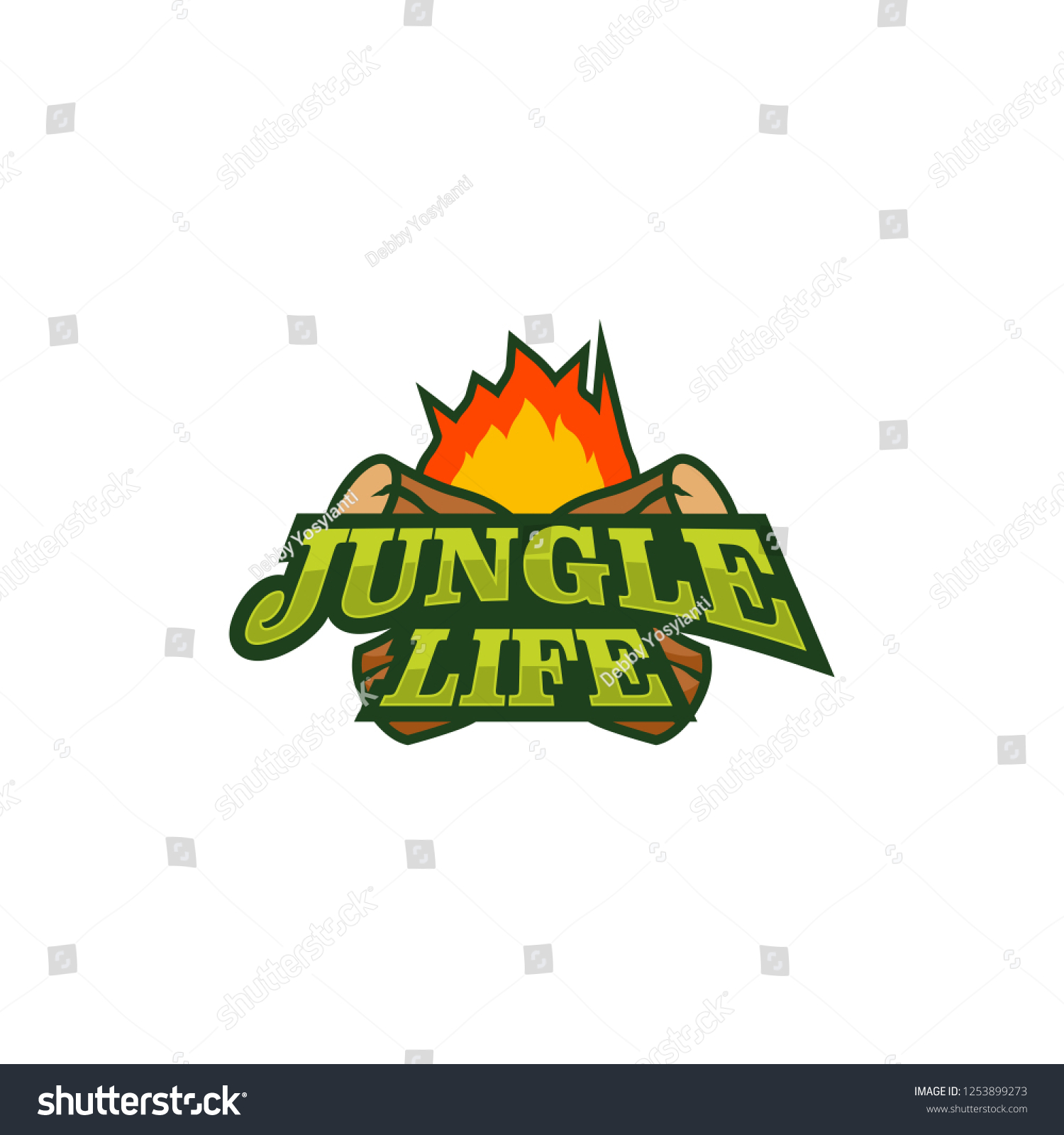 Jungle Logo Design: vector de stock (libre de regalías) 1253899273 ...