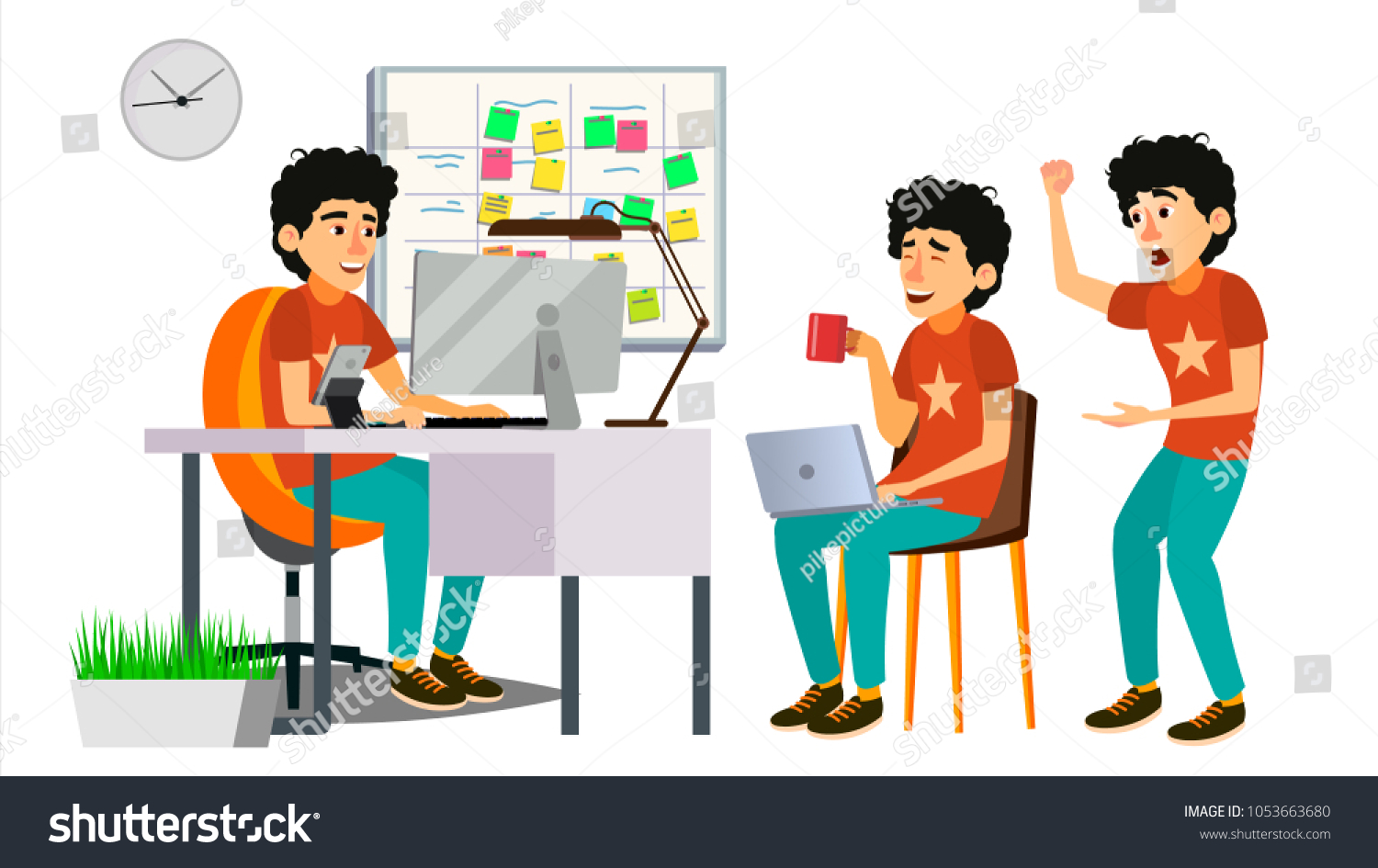 Junior Coder Character Vector Working Male: vector de stock (libre de ... Junior Coder Character Vector Working Male: vector de stock (libre de ...