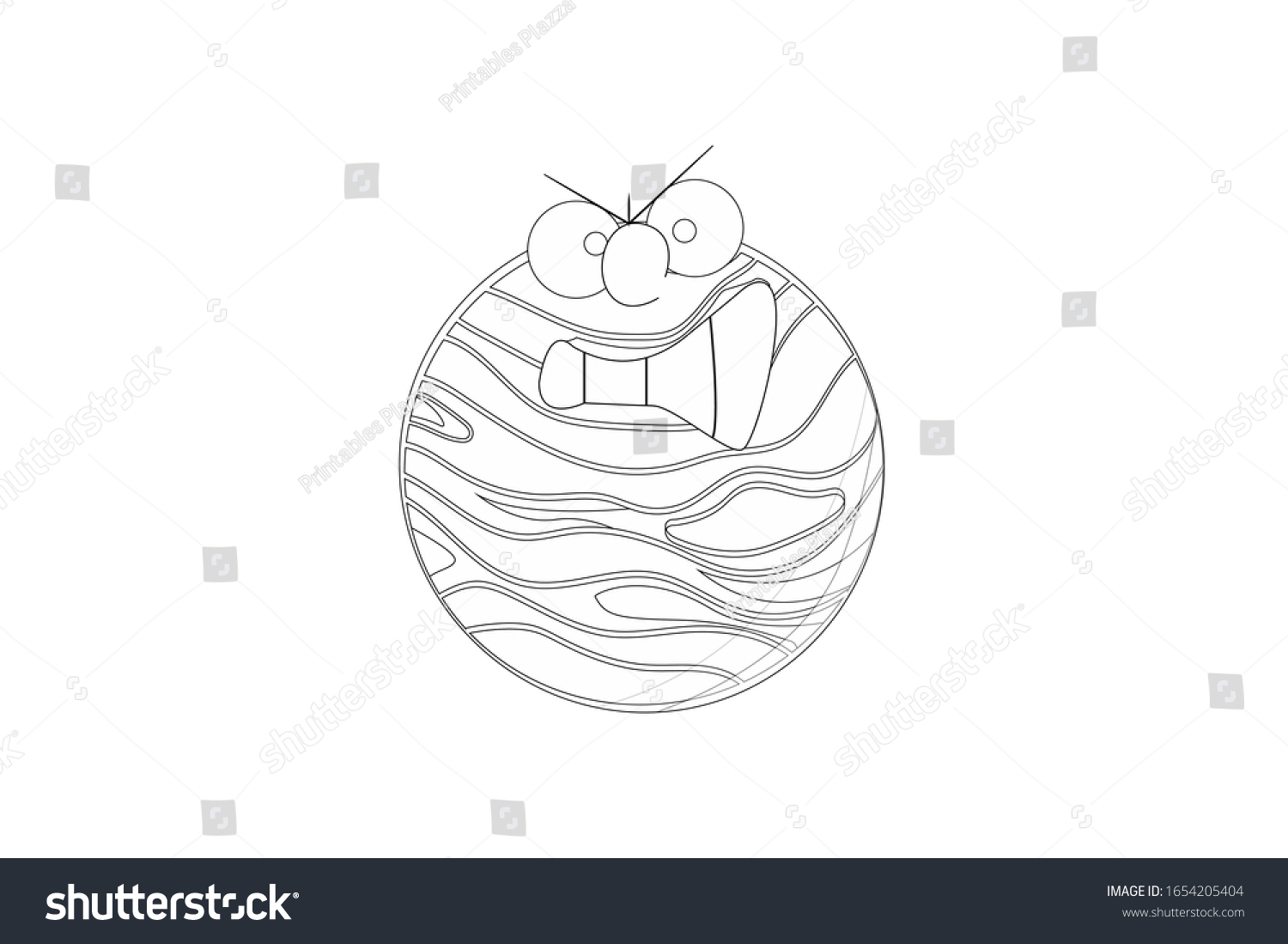 Jupiter Planet Space Object Vector Outline Stock Vector (Royalty Free ...