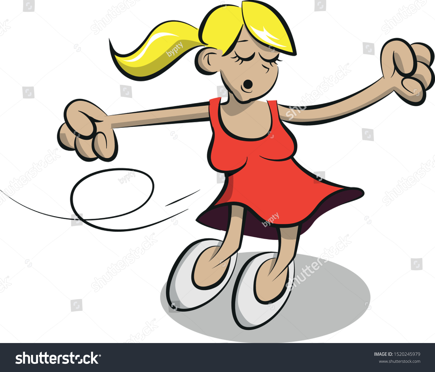 Just Dancing Comic Girl Stock Vector (Royalty Free) 1520245979 ...