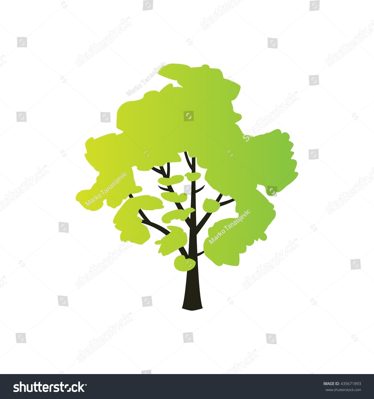 Just Tree Vector Illustration Isolated On Stock Vector (Royalty Free ...