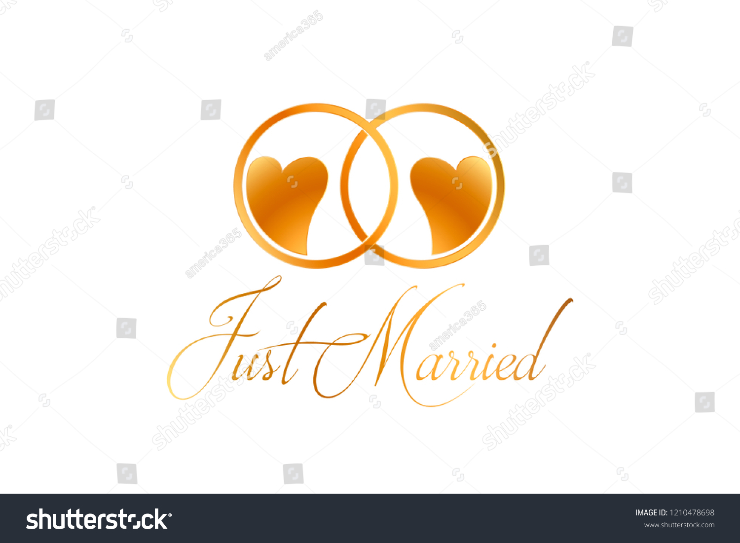 Just Married Rings Vector Design Stock Vector (Royalty Free) 1210478698