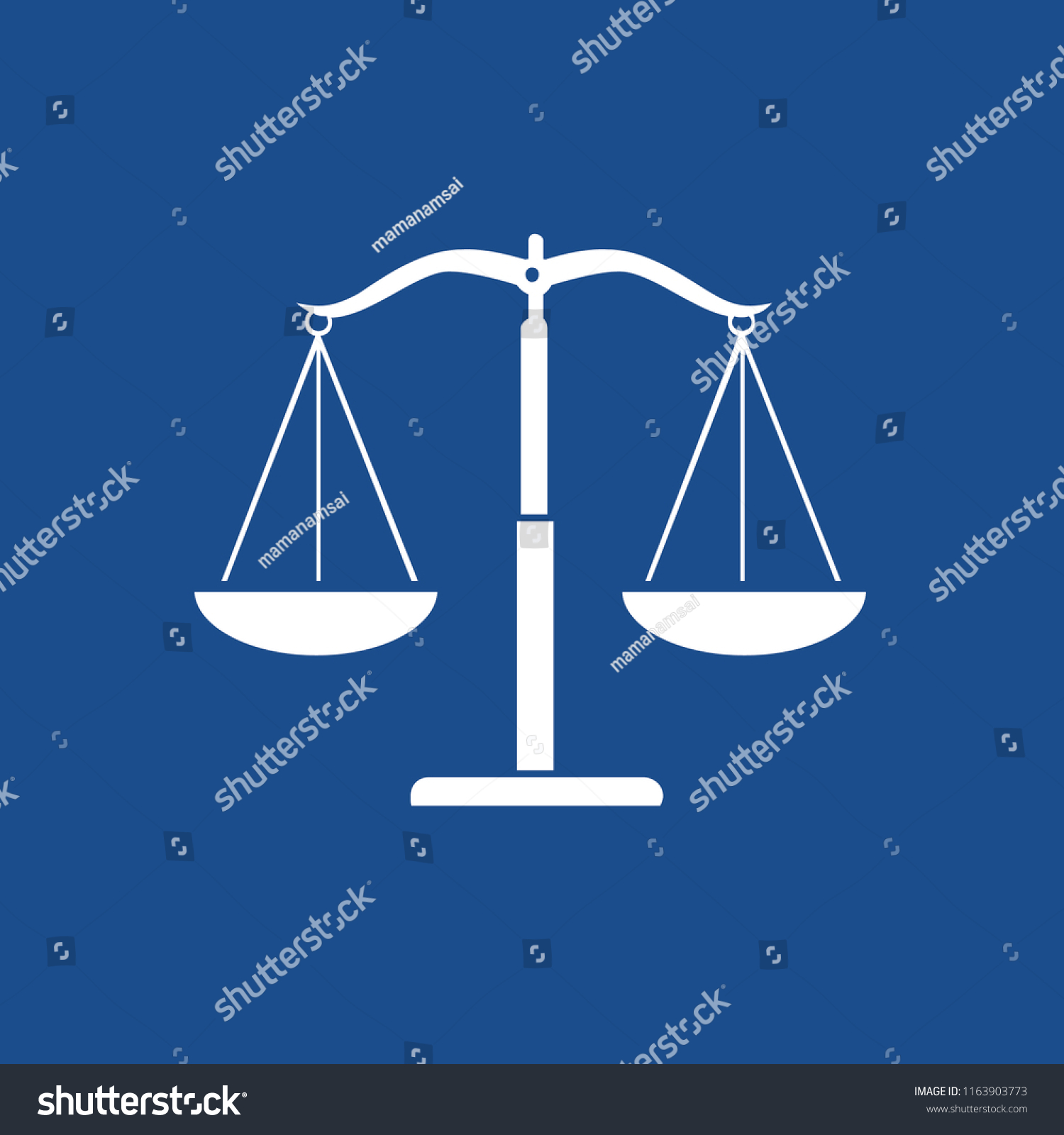 Justice Scale Vector Icon Design Stock Vector (Royalty Free) 1163903773