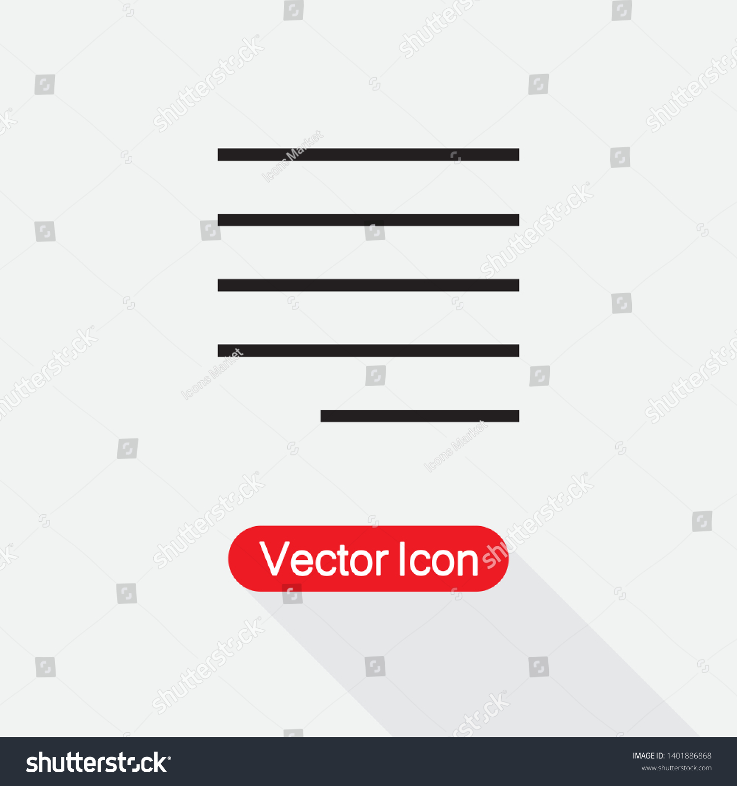 Justify Right Alignment Paragraph Icon Vector Stock Vector (Royalty ...