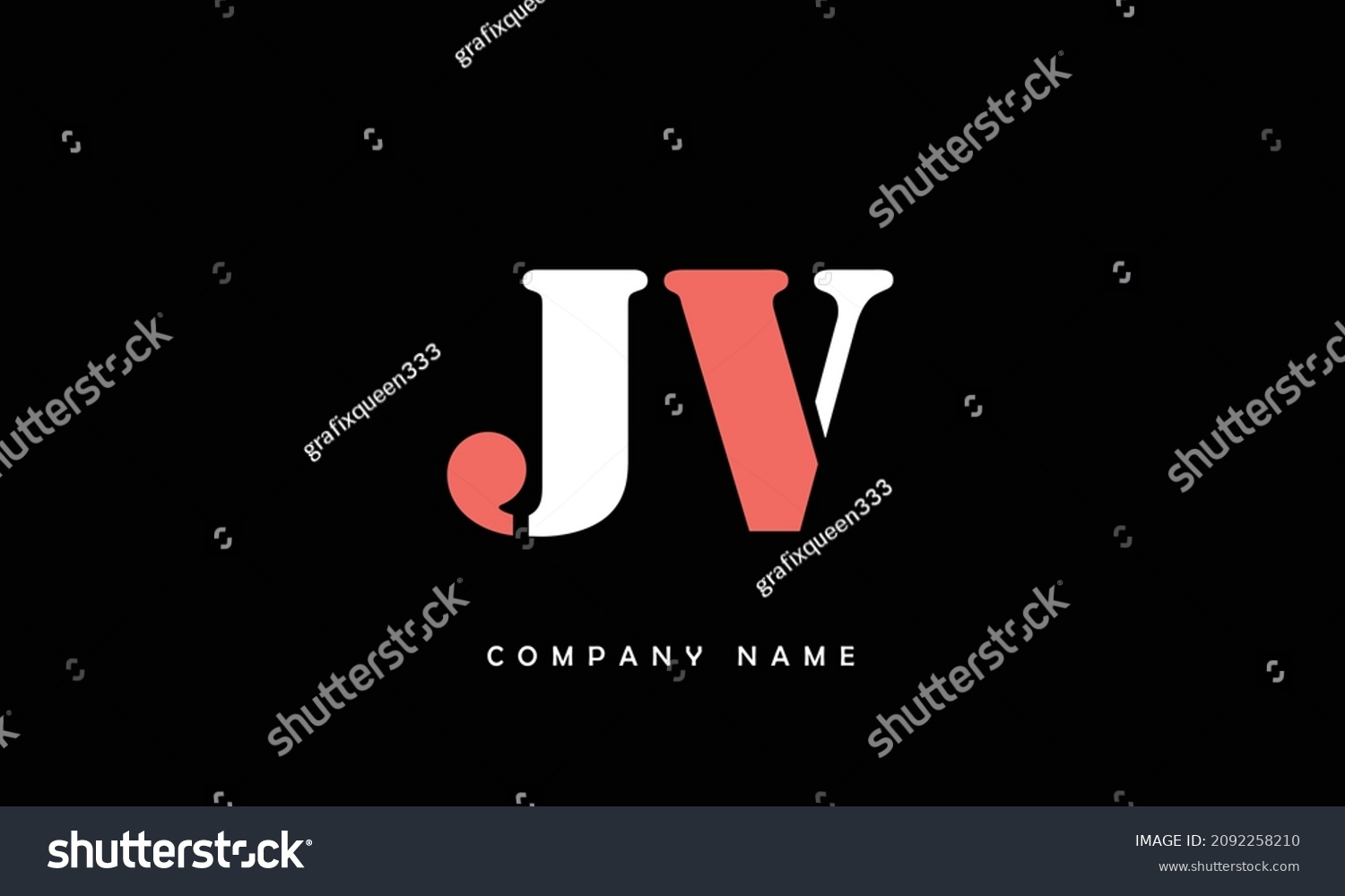 Jv Vj Alphabets Letters Logo Monogram: vetor stock (livre de direitos ...