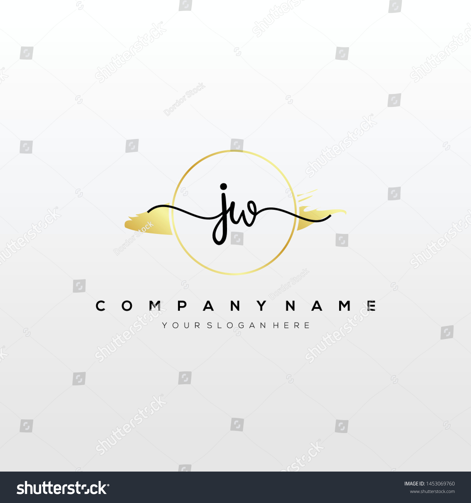 Jw Handwriting Initial Logo Template Vector Stock Vector (Royalty Free ...