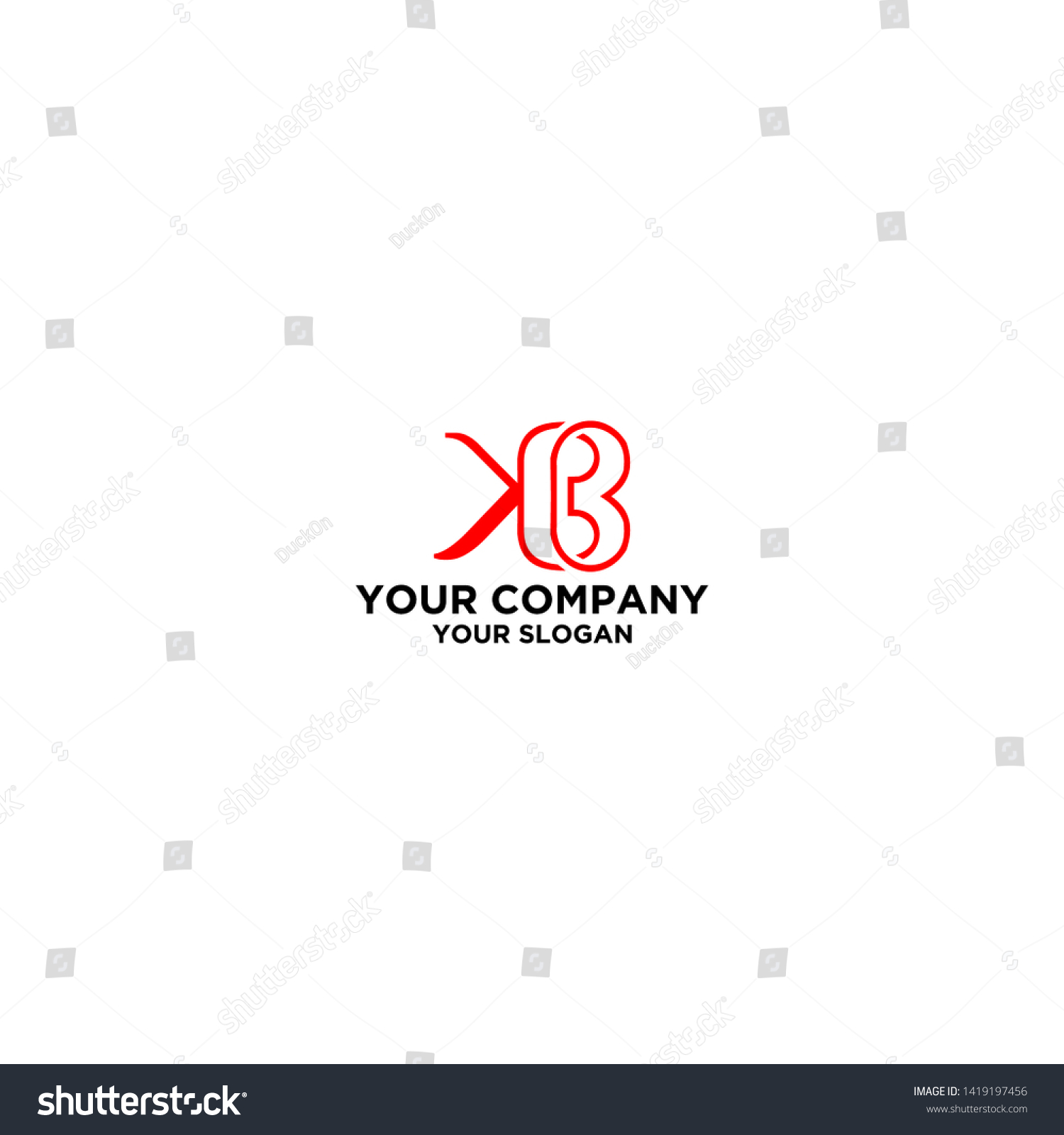K B Logo Design Vector Stock Vector (Royalty Free) 1419197456 ...