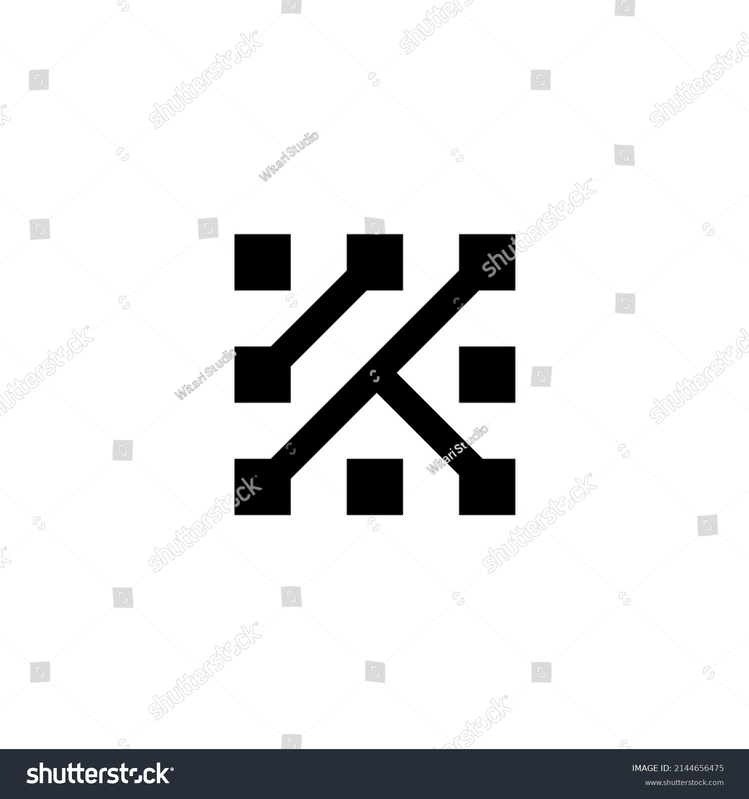 K Initial Technology Logo Design Vector Stock Vector (Royalty Free ...