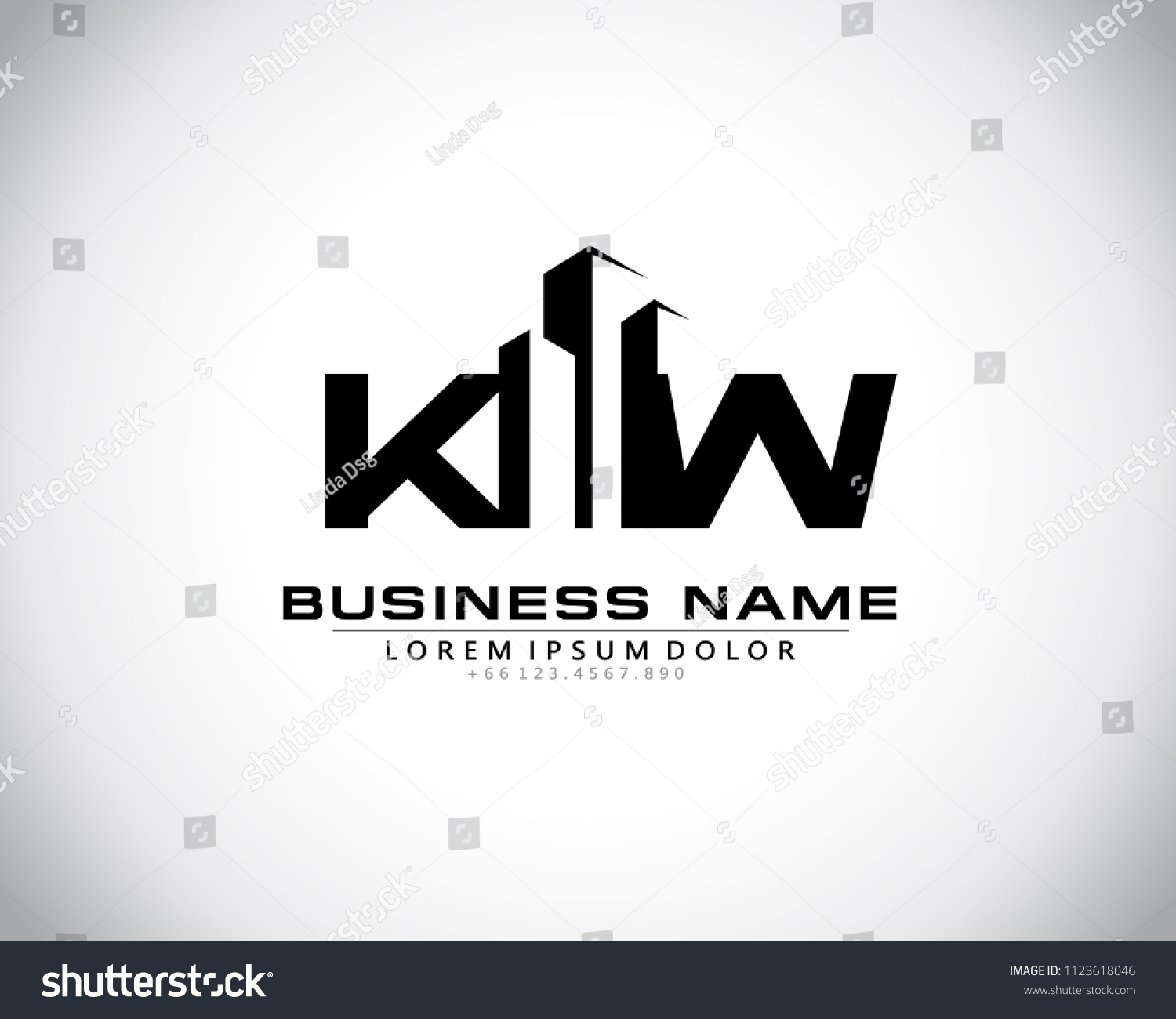 K W Initial Logo Concept Building Stock Vector (Royalty Free ...