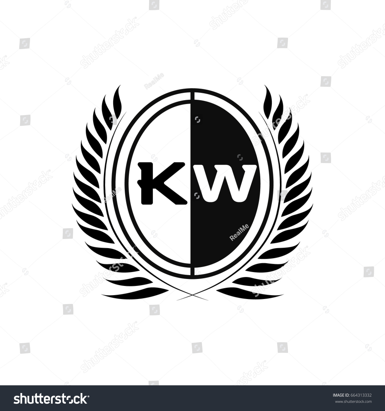 K W Logo Stock Vector 664313332 - Shutterstock