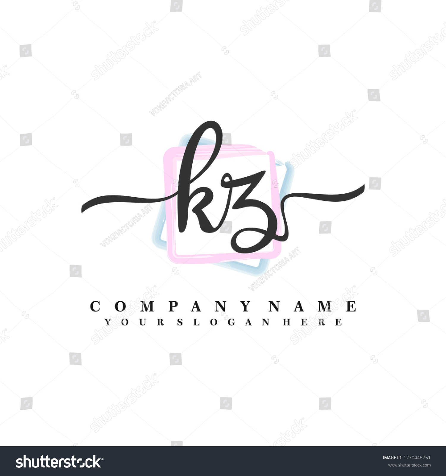K Z Initial Handwriting Logo Vector Stock Vector (Royalty Free ...