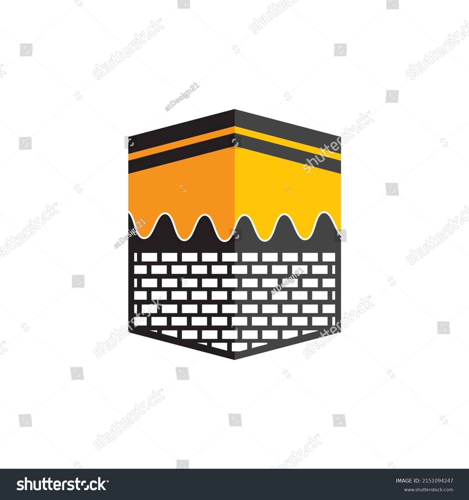Kaaba Logo Illustration Vector Design Stock Vector (Royalty Free ...