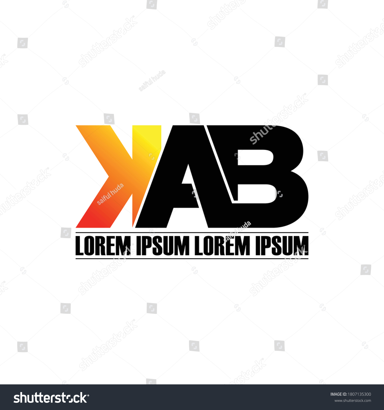 Kab Letter Monogram Logo Design Vector Stock Vector (Royalty Free ...