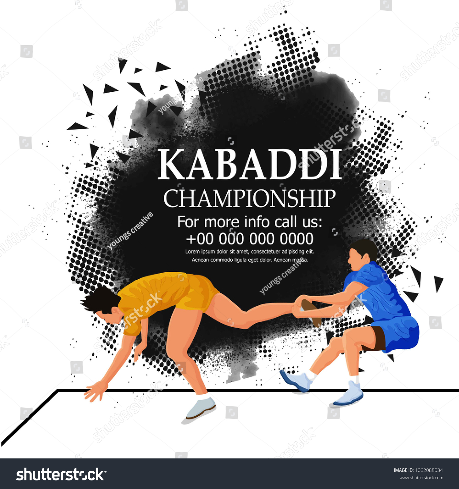 Kabaddi Playing Kabaddi Stock Vector (Royalty Free) 1062088034