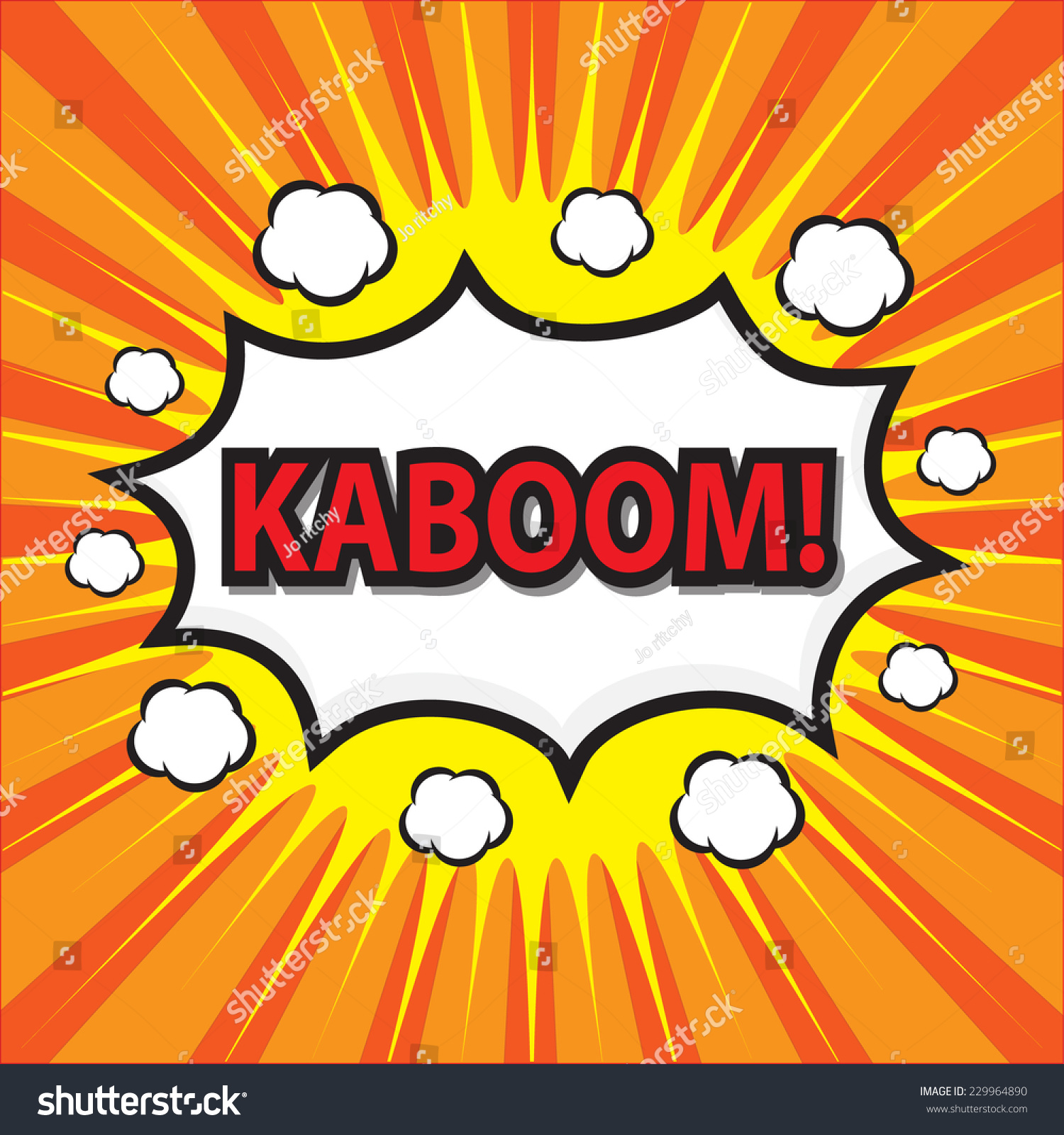 KABOOM Comic Wording Sound Effect Set Stock Vector (Royalty Free ...