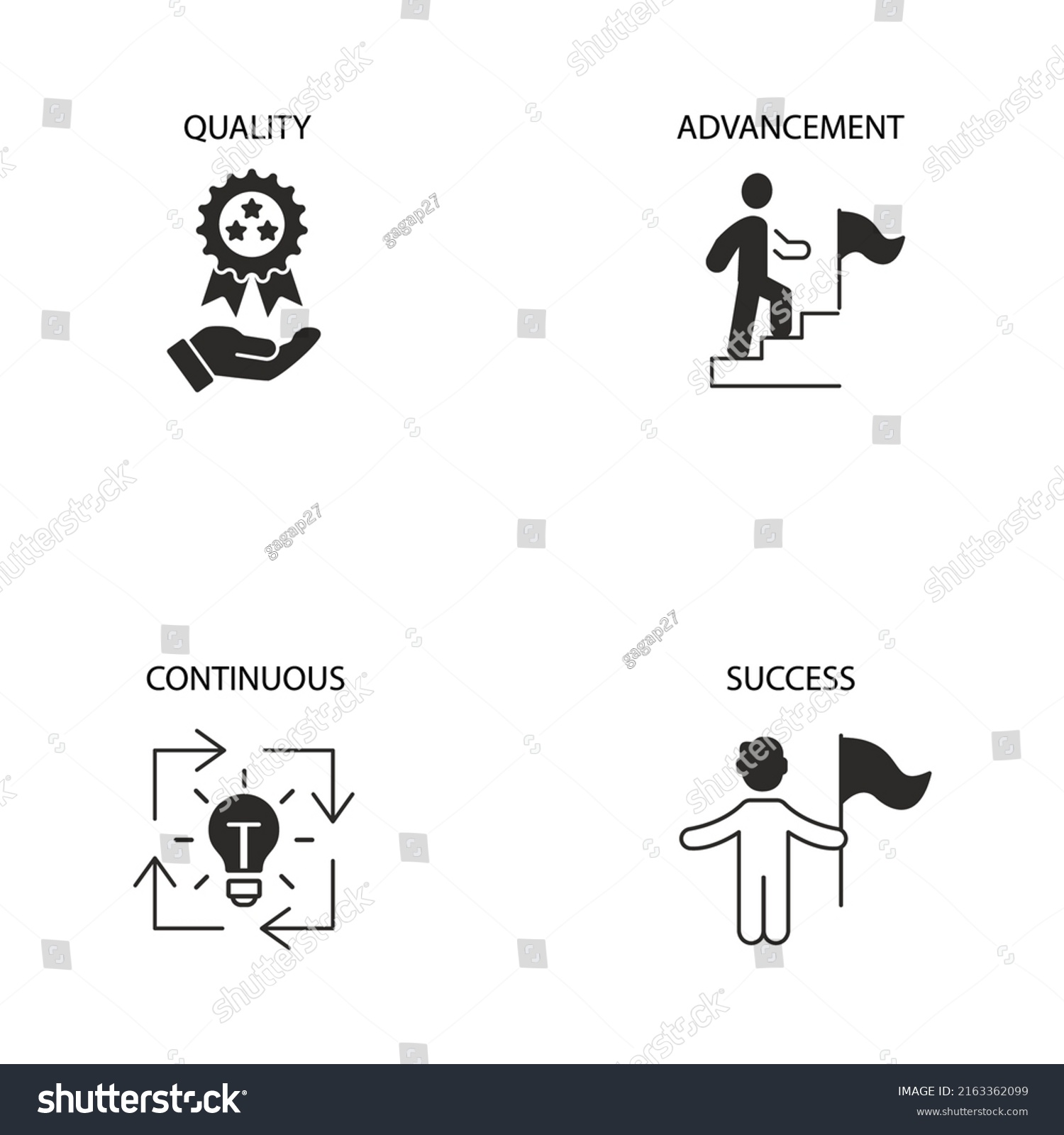 Kaizen Icons Symbol Vector Elements Infographic Stock Vector (Royalty ...