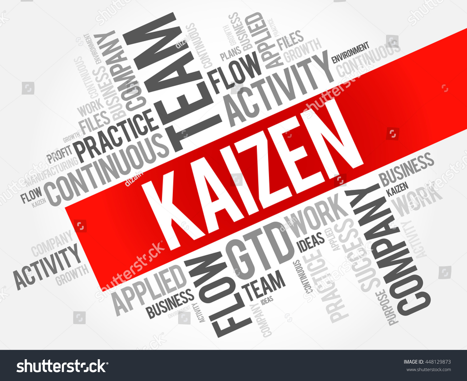 Kaizen Word Cloud Collage Business Concept Stock Vector (Royalty Free ...