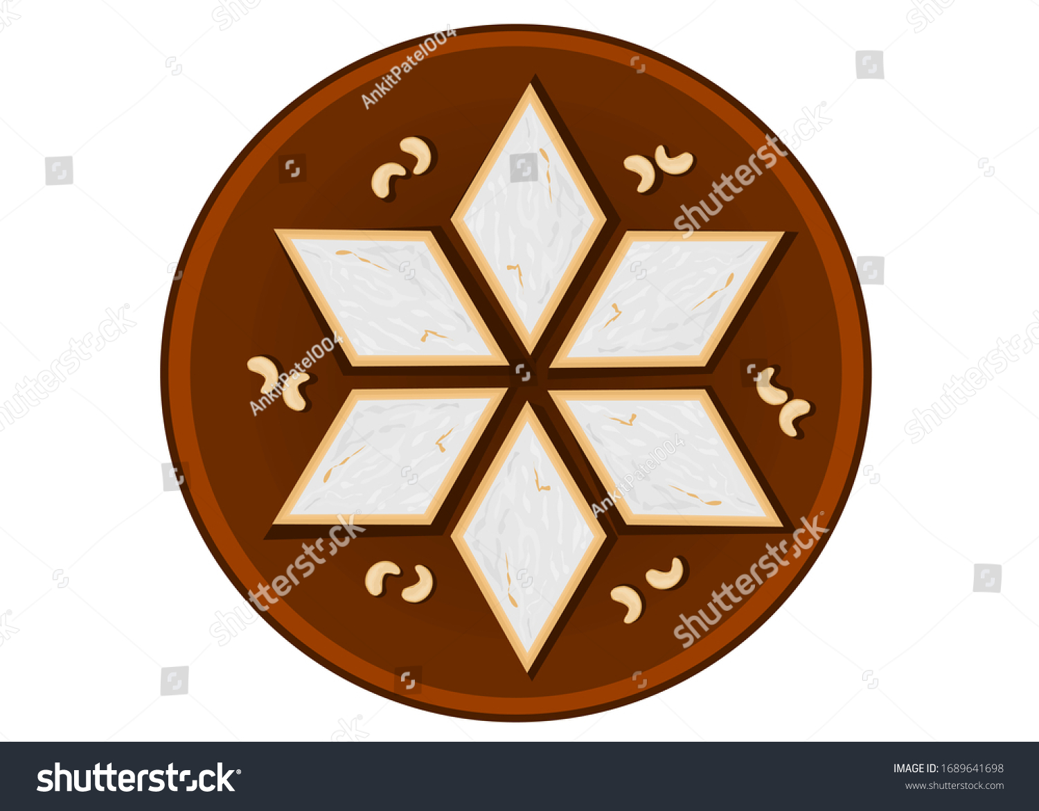 Kaju katli, Indien, Sucres Image vectorielle : image vectorielle de ...