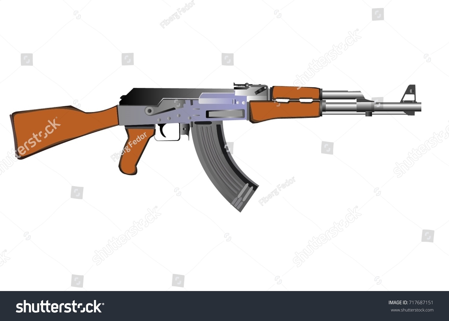 Kalashnikov Vector Illustration Stock Vector (Royalty Free) 717687151 ...
