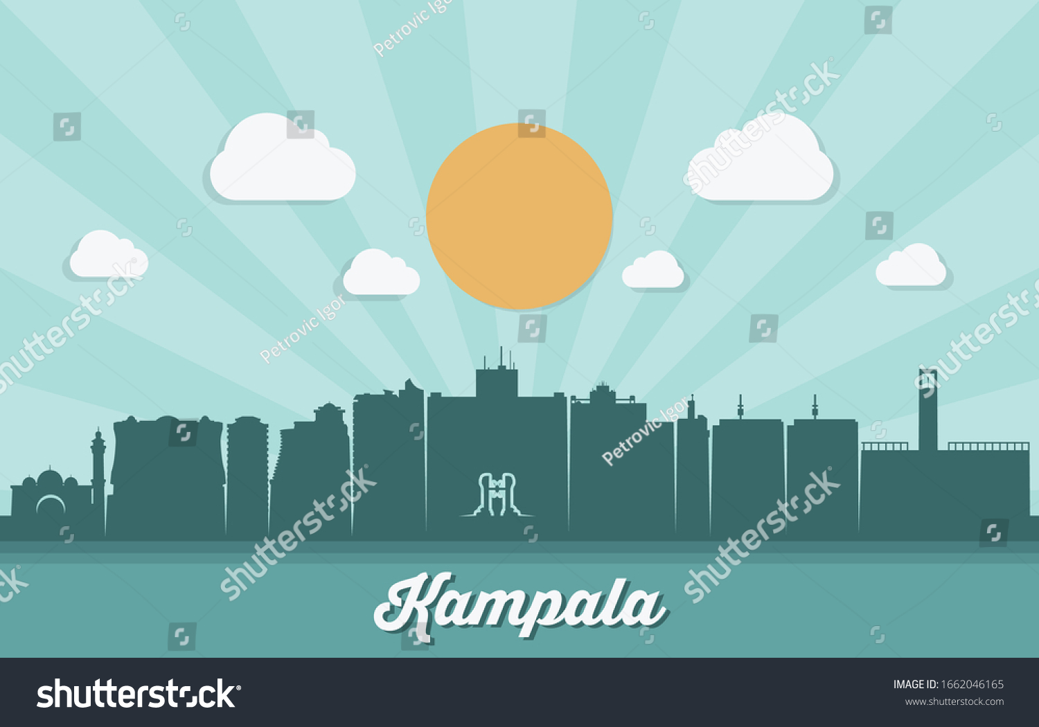 Kampala Skyline Uganda Vector Illustration Stock Vector (Royalty Free ...