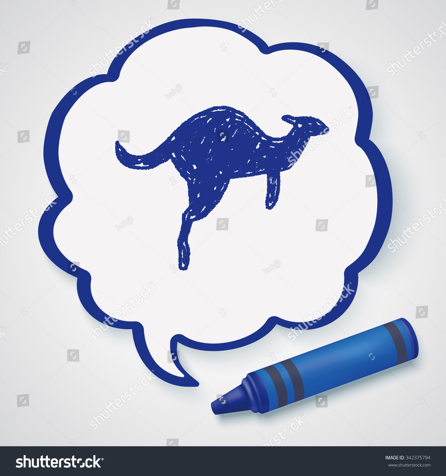 Kangaroo Doodle Stock Vector (Royalty Free) 342375794 | Shutterstock