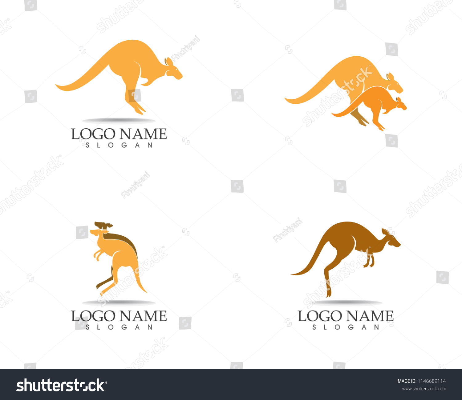 Kangaroo Icon Logo Design Vector Illustration Stock Vector (Royalty ...
