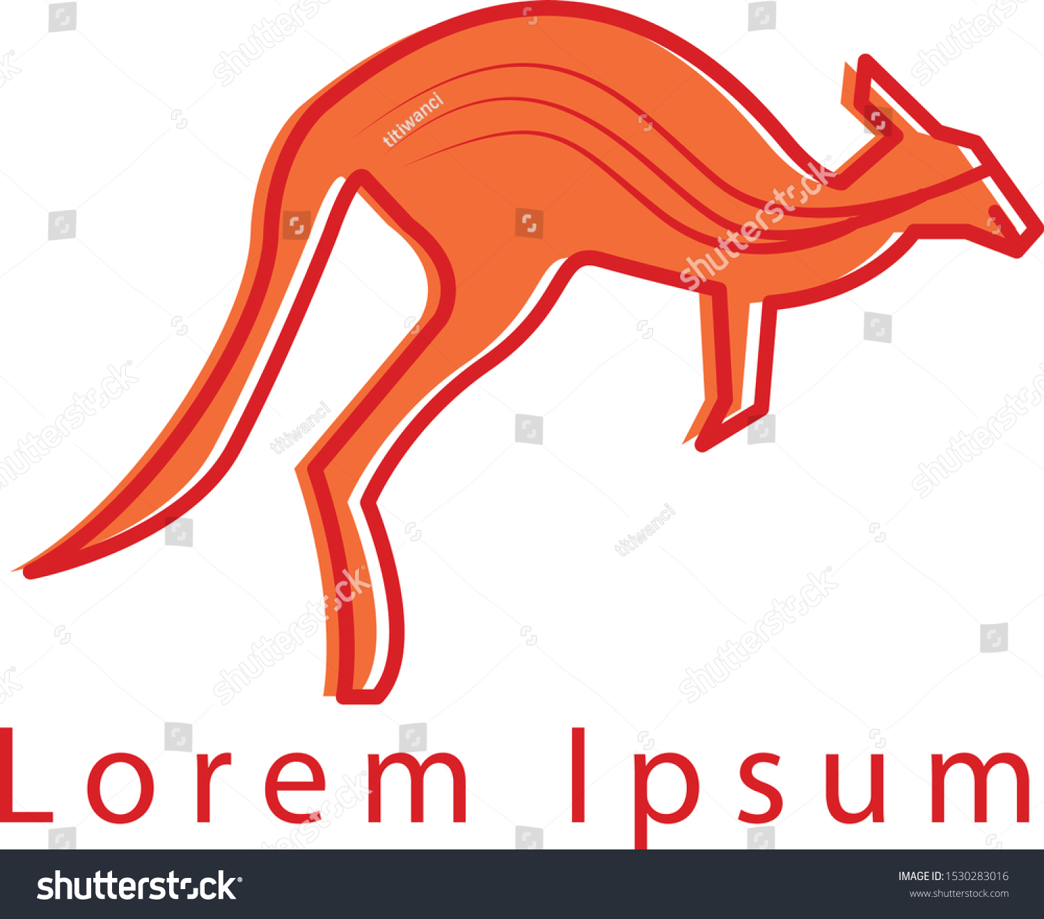 Kangaroo Jump Logo Vector Design Stock Vector (Royalty Free) 1530283016