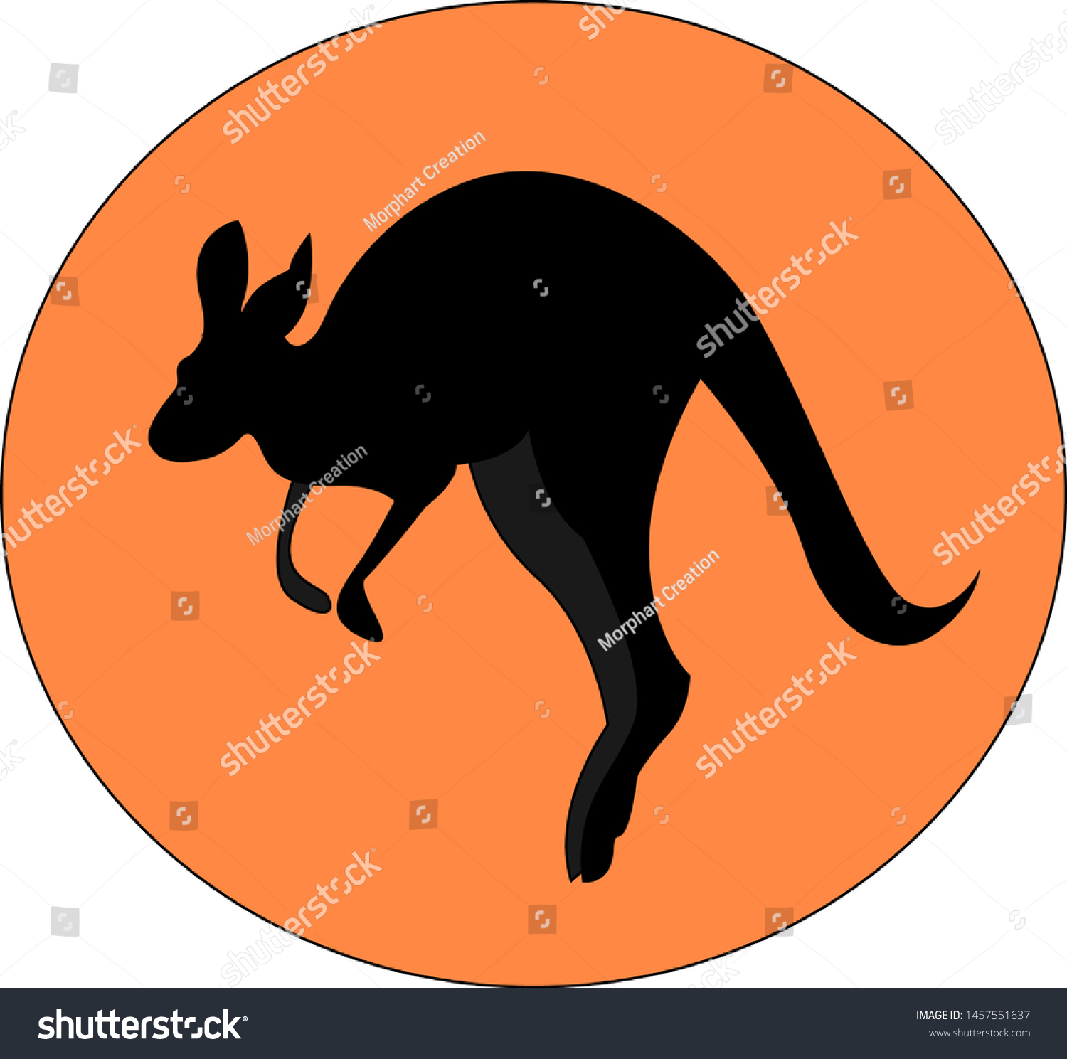 Kangaroo Jumping Illustration Vector On White Stock Vector (Royalty ...